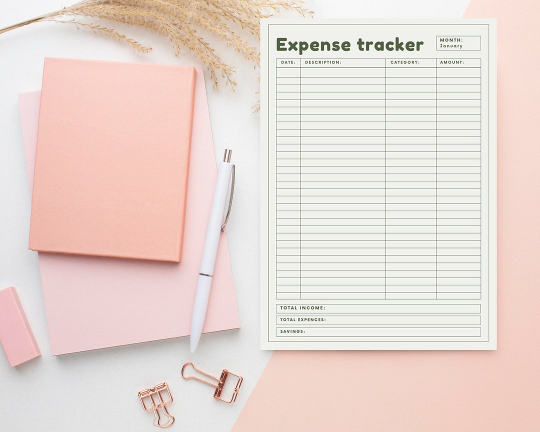 Minimalist Bold Expense Tracker Sheet Planner | Expense Tracker ...