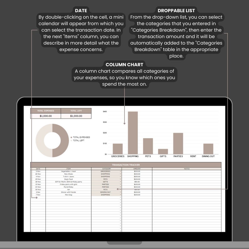 Expense Tracker Spreadsheet Google Sheets Expense Tracker Template ...