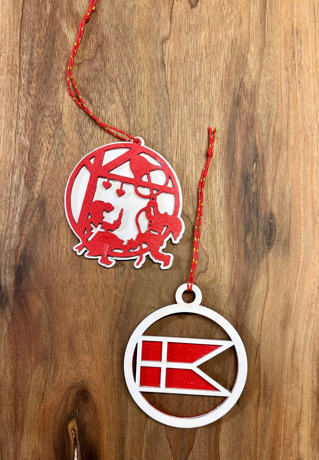 Danish Flag Ornament, Nisse Ornament, Nisse Elf Ornament, Scandinavian ...
