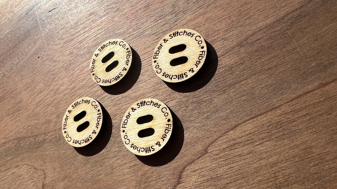 Pom-pom Button, Removable Pom-pom, Product Tag, Wood Custom Tag, Wood ...