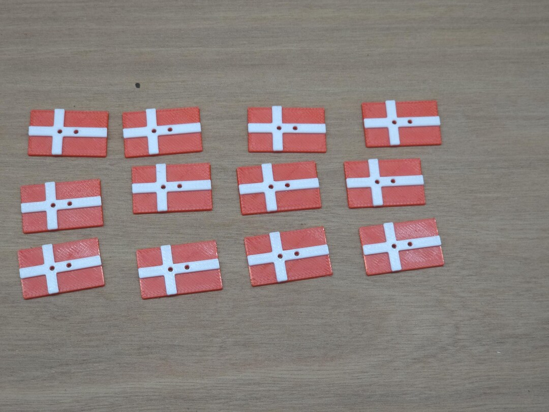 Danish Flag Buttons Denmark Flag Buttons Flag Buttons Knitting Supplies ...