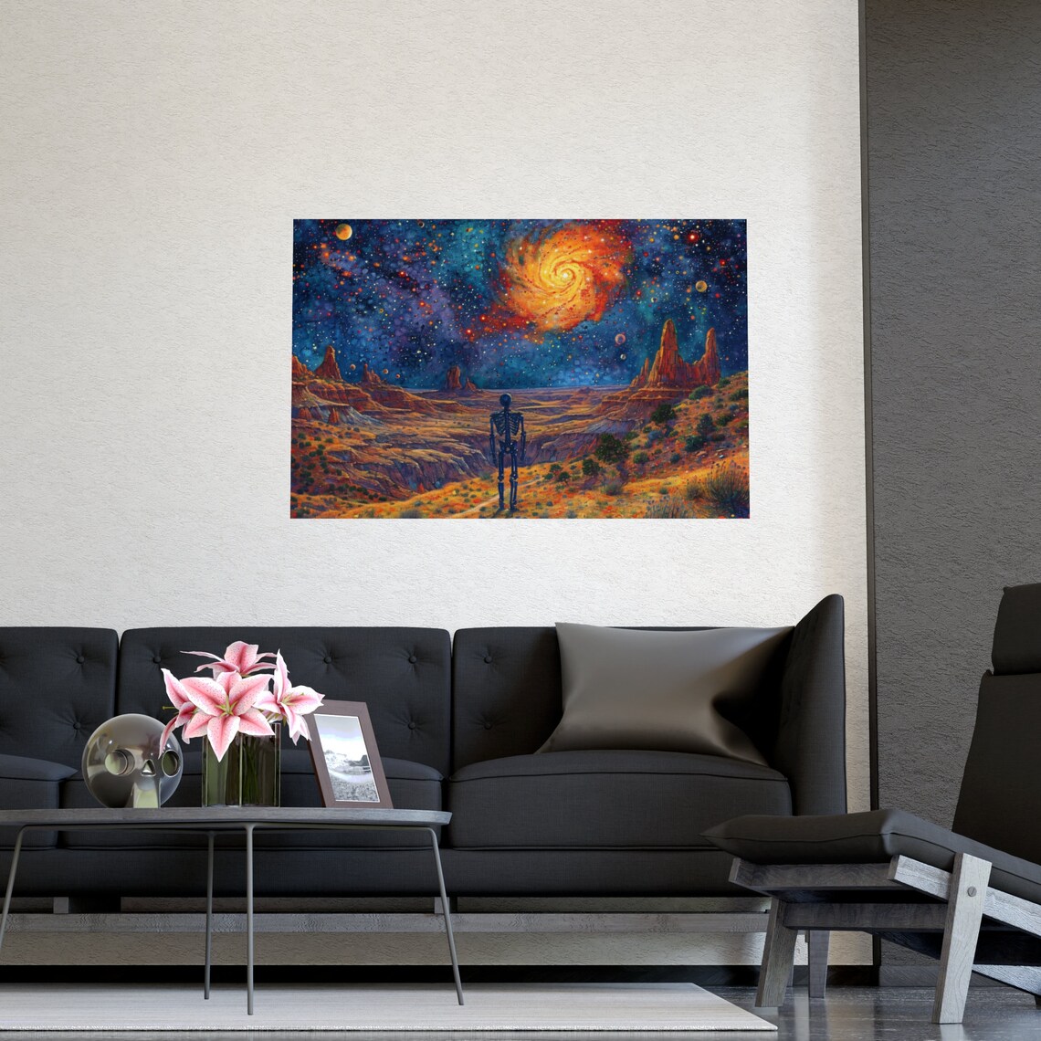 Weary Traveller Matte Art Print Starry Night Sky & Solitude Figure Fine ...
