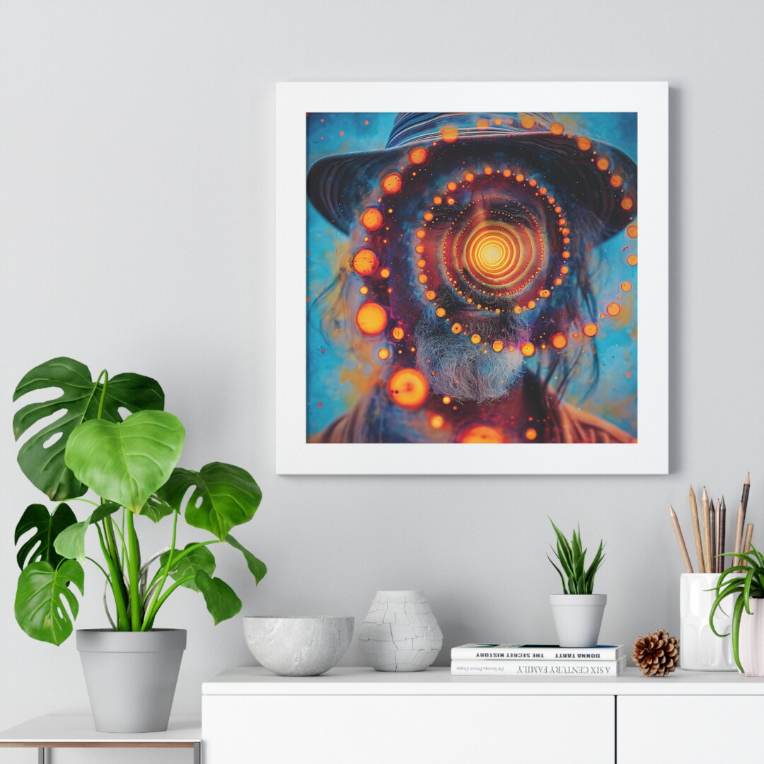 Psychedelic Wall Art, Boho-chic 16x16 Fractal Hippie Portrait ...