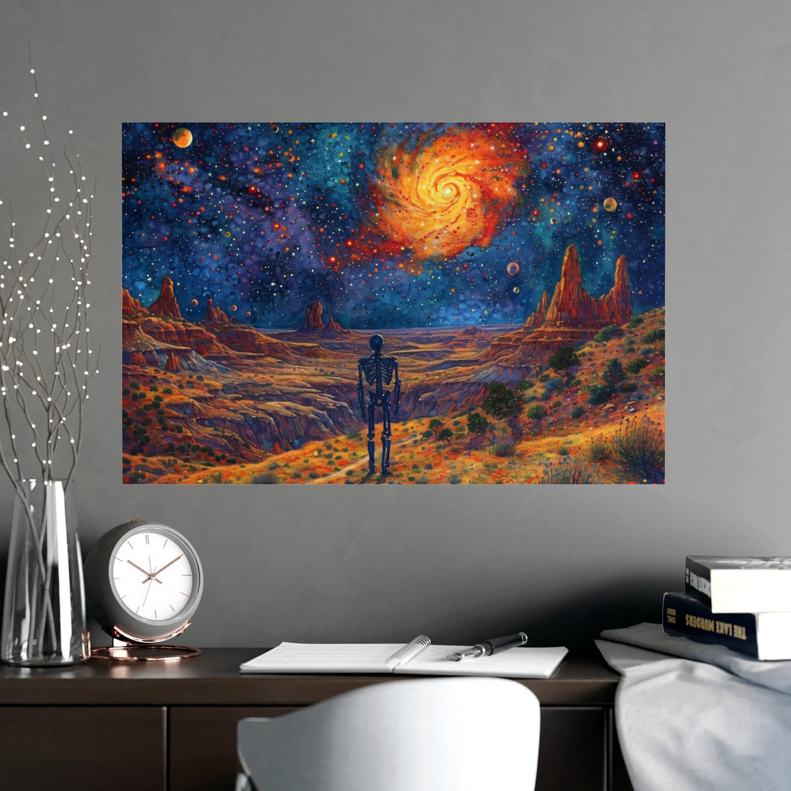 Weary Traveller Matte Art Print Starry Night Sky & Solitude Figure Fine ...