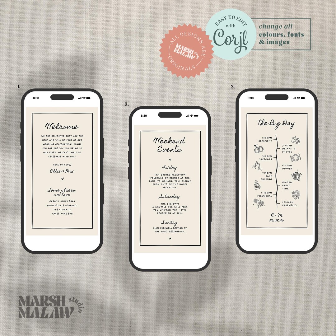 Editable Wedding E-welcome Letter – Digital Wedding Itinerary & Welcome ...