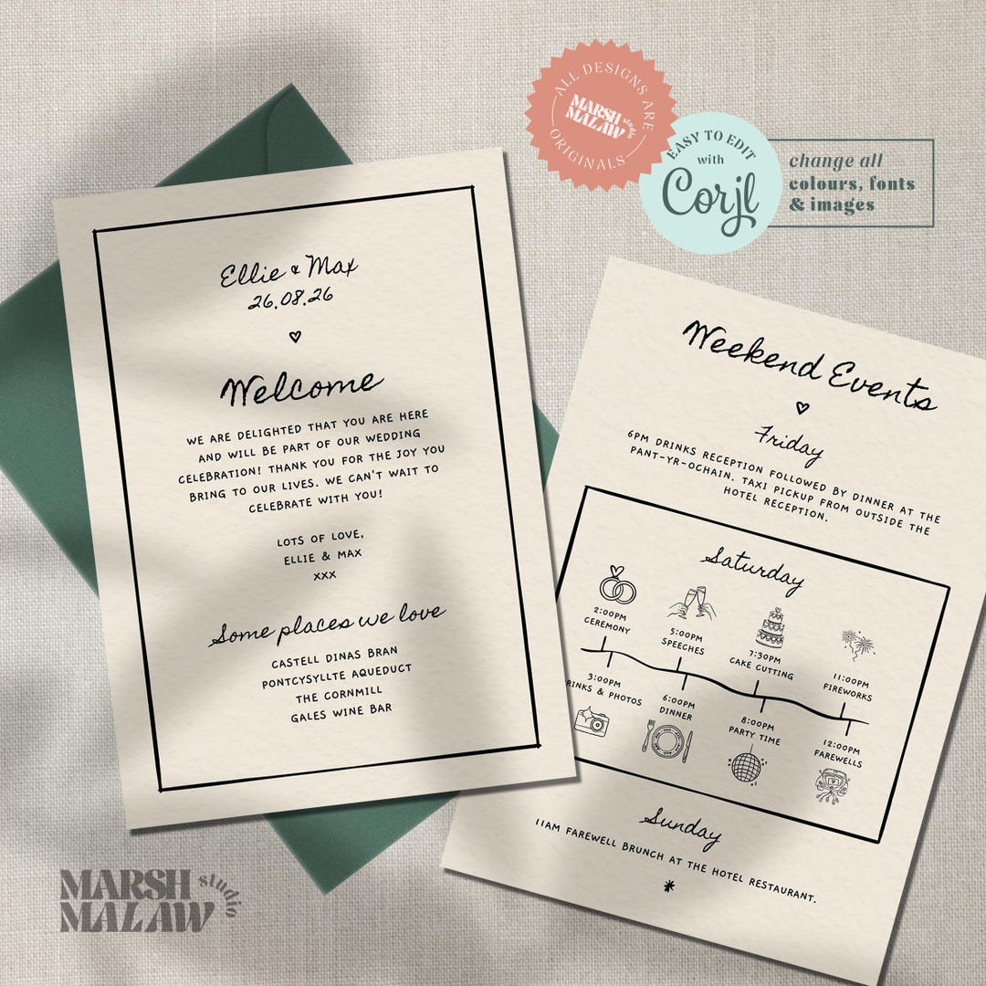 Editable Wedding Welcome Letter – Printable Minimal Elegant Whimsical ...
