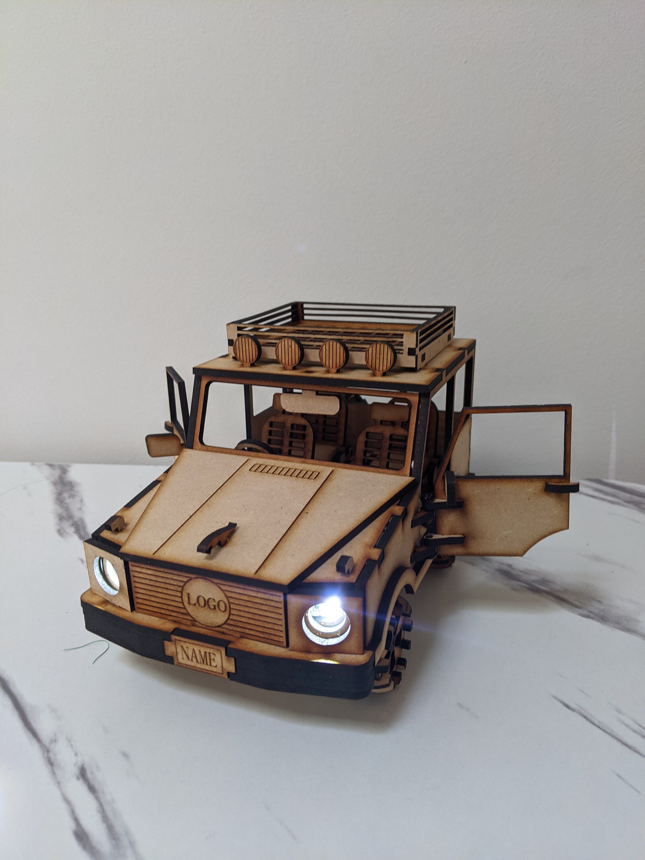 Car Laser Cut Files 3D 3mm Model Puzzle LED Light Dxf Pdf SVG Ai ...