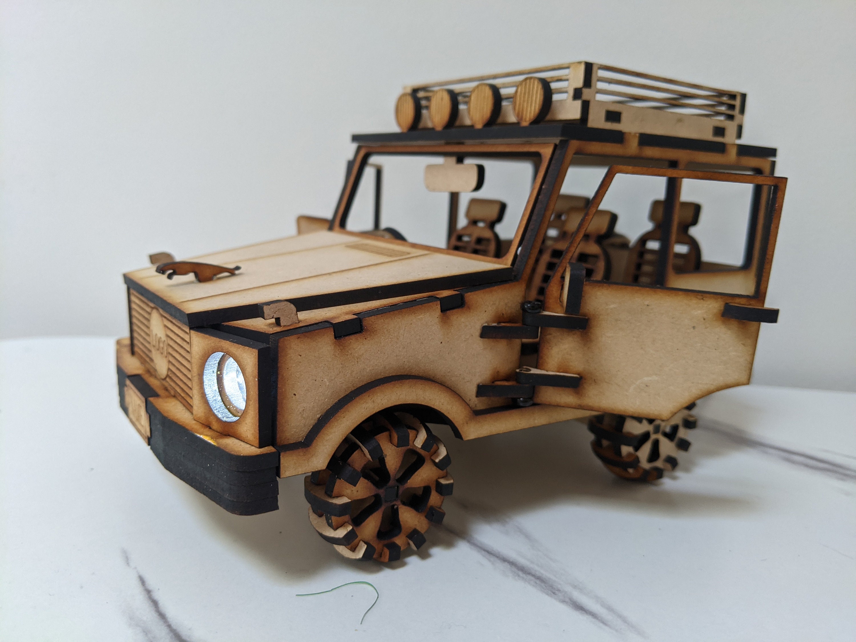 Car Laser Cut Files 3D 3mm Model Puzzle LED Light Dxf Pdf SVG Ai ...