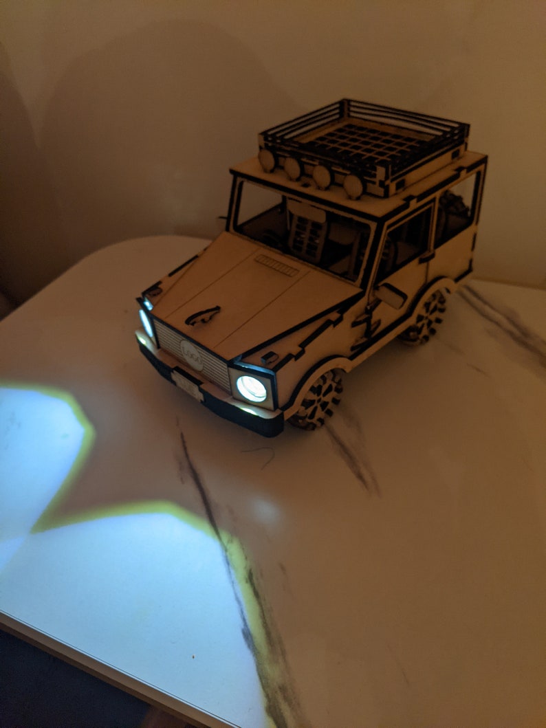 Car Laser Cut Files 3D 3mm Model Puzzle LED Light Dxf Pdf SVG Ai ...