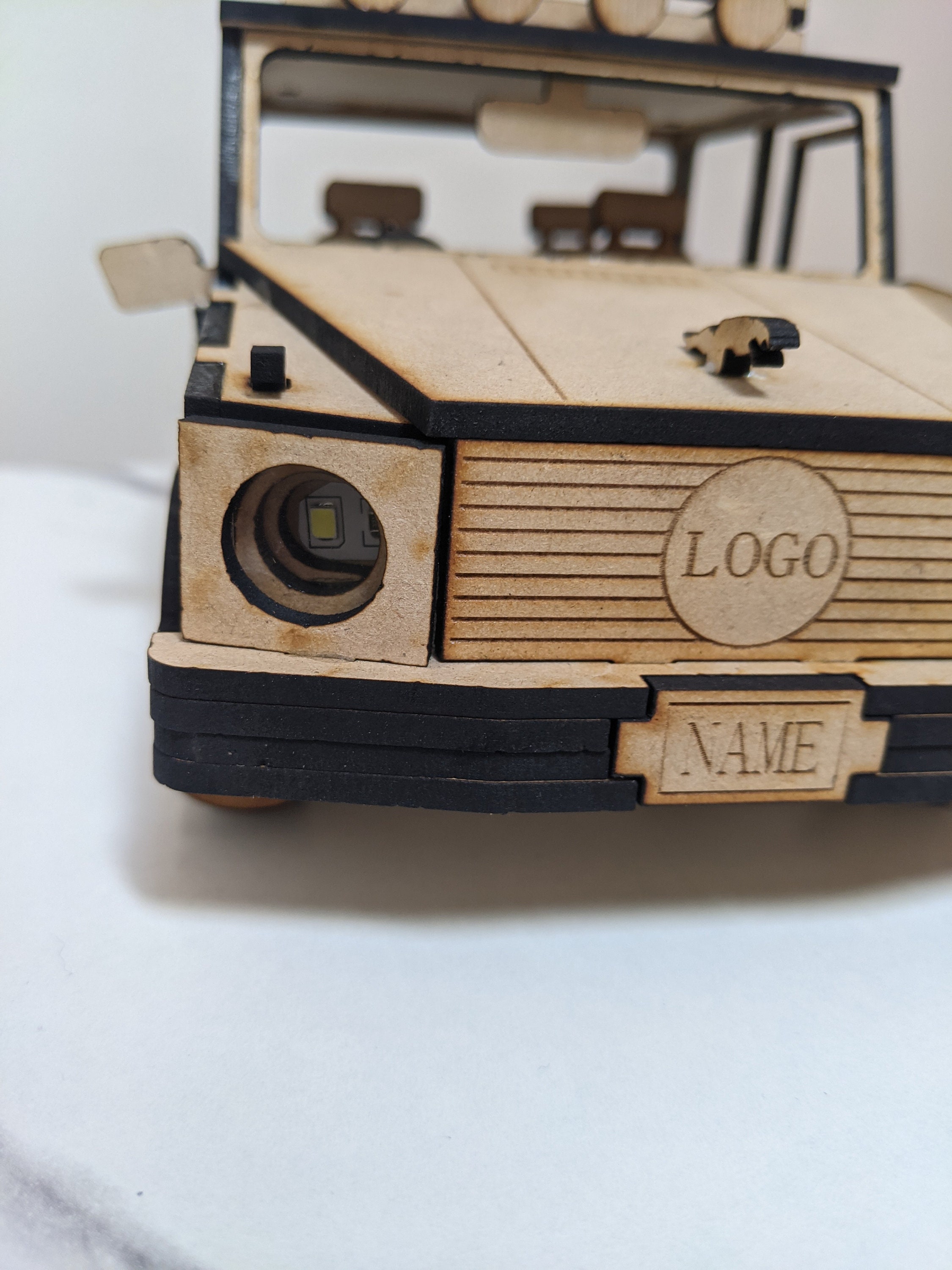 Car Laser Cut Files 3D 3mm Model Puzzle LED Light Dxf Pdf SVG Ai ...