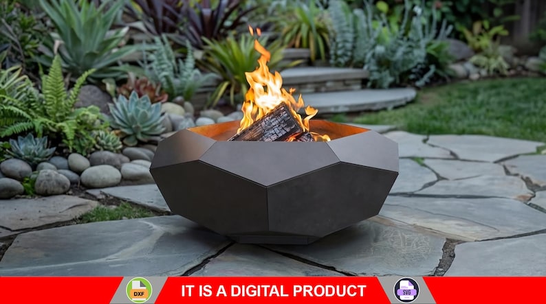 Volumetric Hexagon Fire Pit V3, Digital Product, Files DXF, SVG for Cnc ...