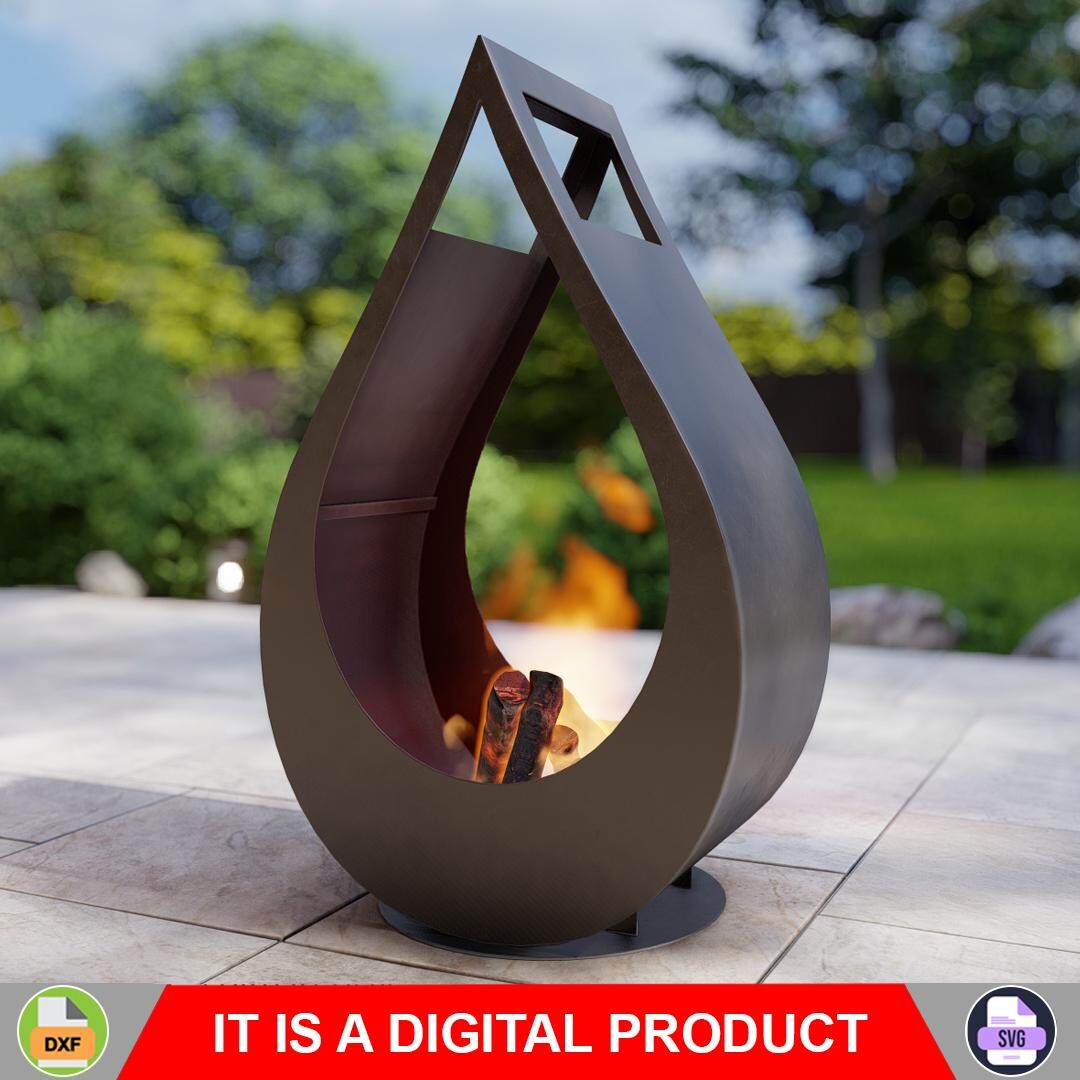 Outdoor Fireplace Drop Two-sided. Digital Product, Files DXF, SVG for ...