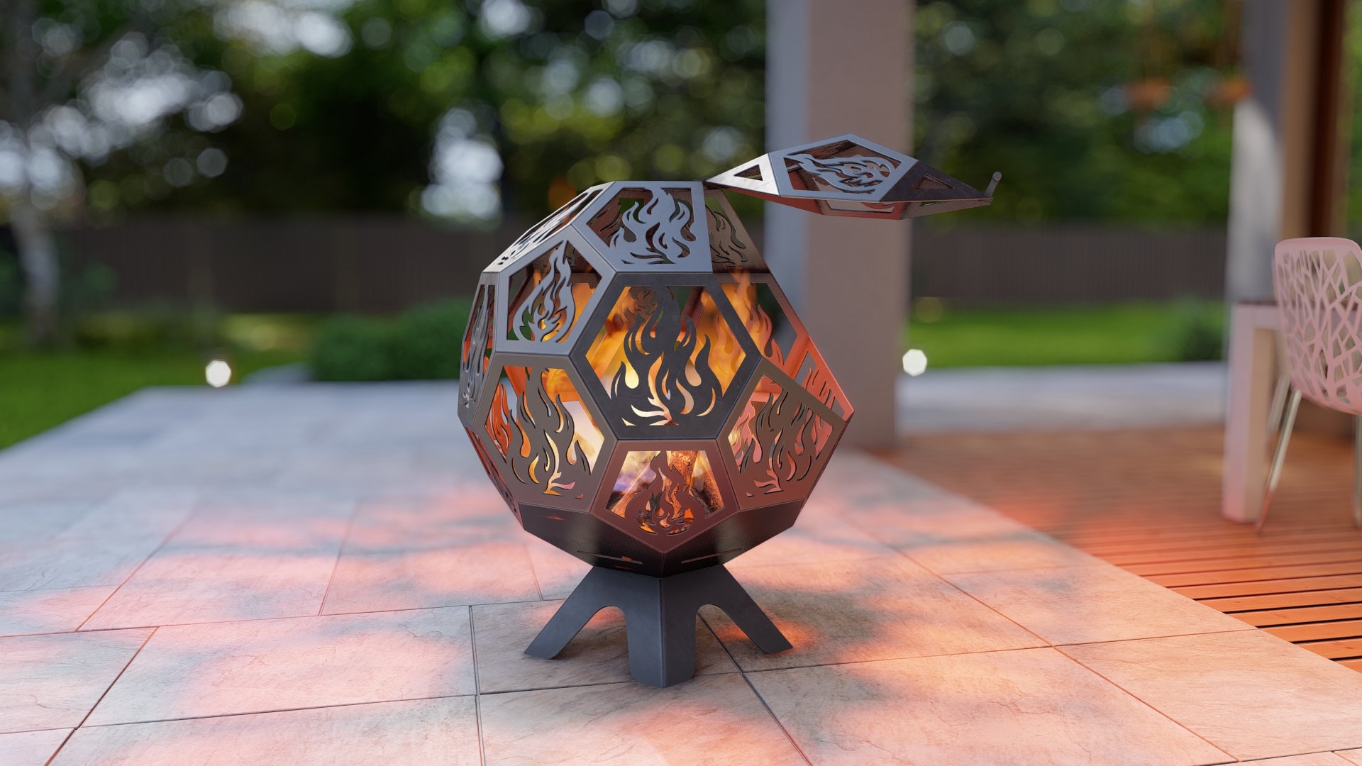 Fireball With Lid. Digital Product, Files DXF, SVG for CNC, Plasma ...