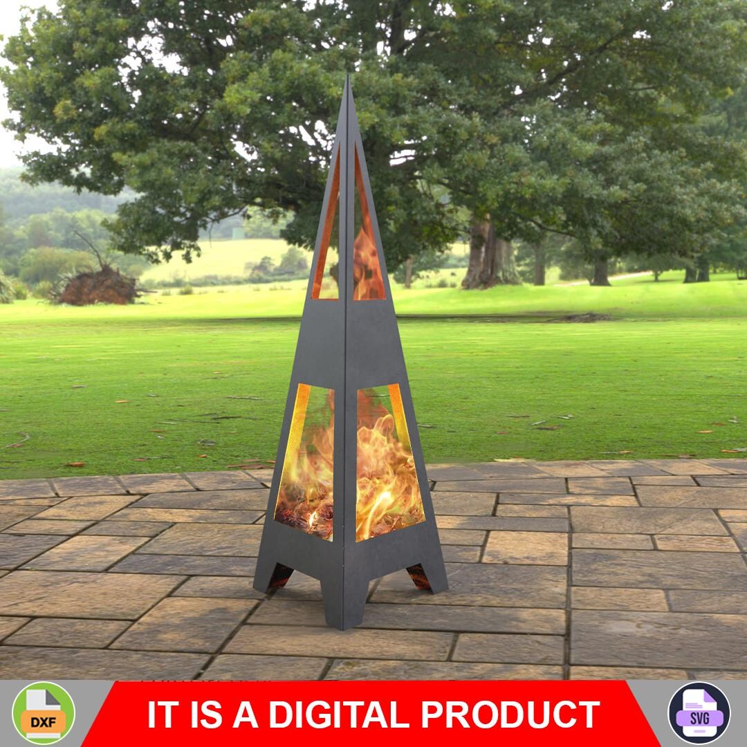 Arrow Pyramid Fire Pit, Digital Product, Files DXF, SVG for CNC, Plasma ...