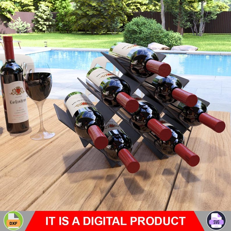 Wine Rack Flatlink. Digital Product, Files DXF, SVG for CNC, Plasma ...