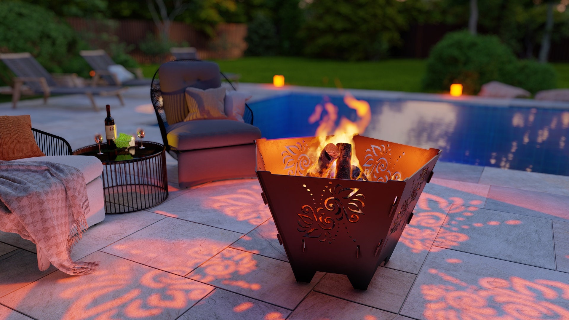 Fire Pit With Grill Pentagon 6 in 1. Digital Product Files DXF, SVG for ...