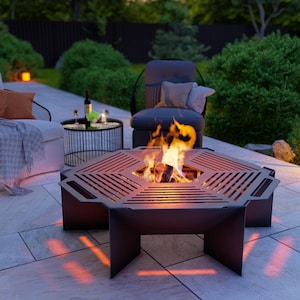 Fire Pit With Grill Hexagon V2. Digital Product, Files DXF, SVG for CNC ...