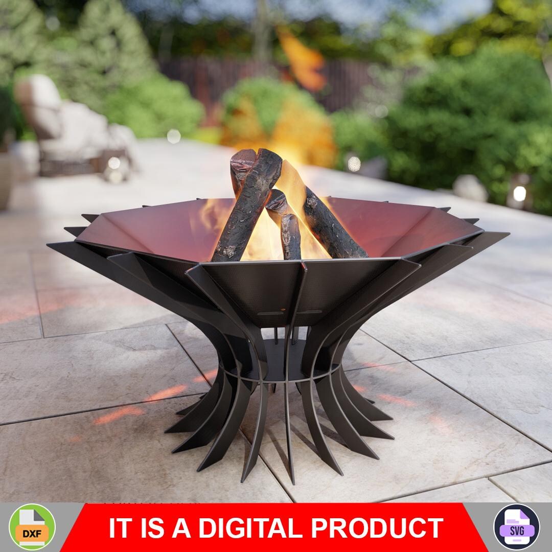 Fire Pit Octagon Chalice Infinity V1. Digital Product, Files DXF, SVG ...