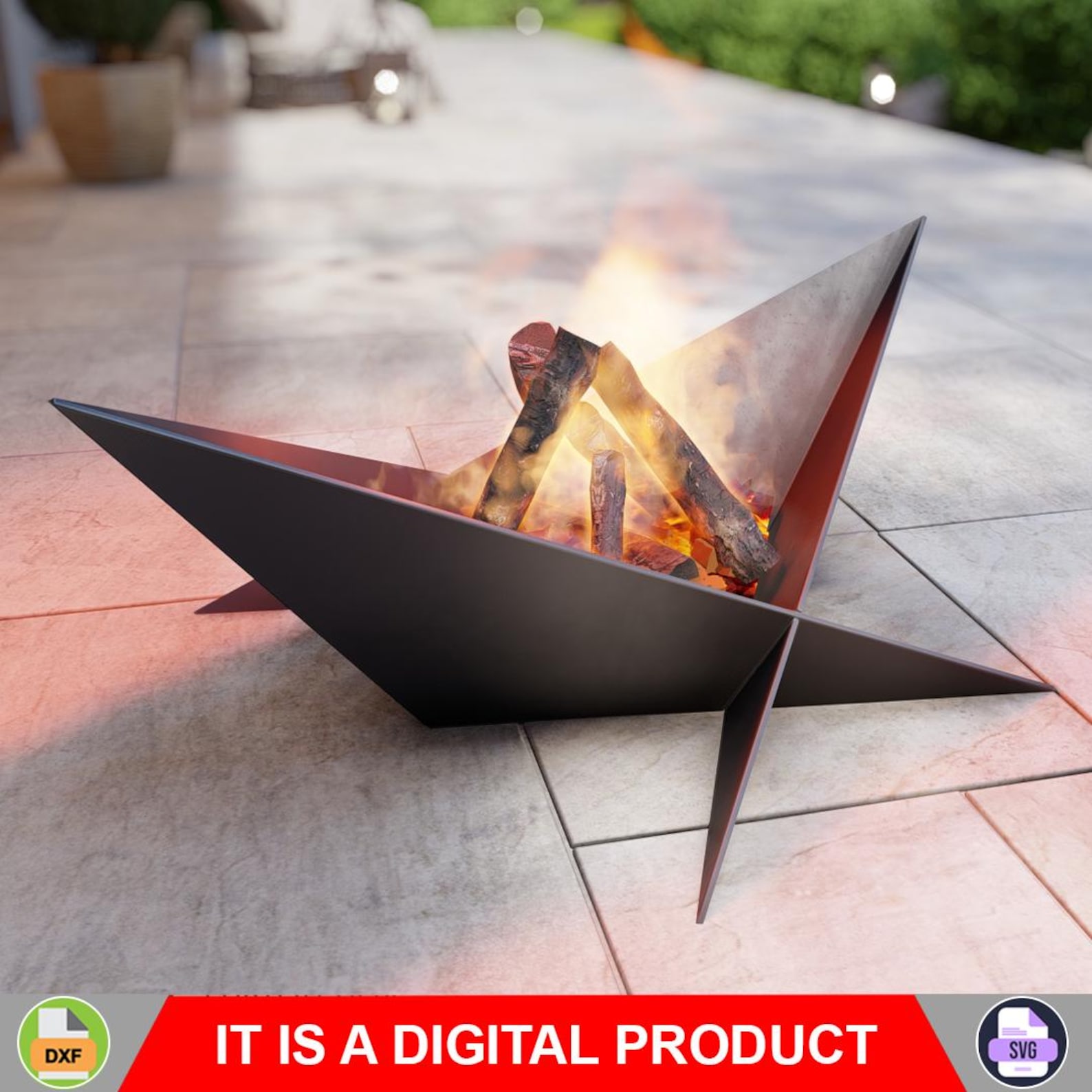 Fire Pit Paper Boat. Digital Product, Files DXF, SVG for CNC, Plasma ...