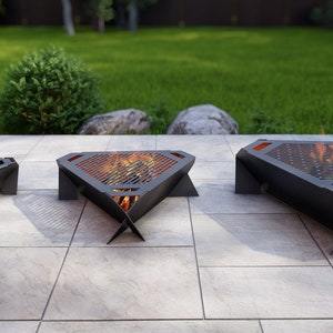 Fire Pit With Grill Triangle 3 Size. Digital Product Files DXF, SVG for ...