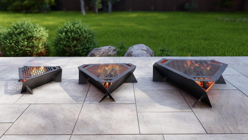 Fire Pit With Grill Triangle 3 Size. Digital Product Files DXF, SVG for ...