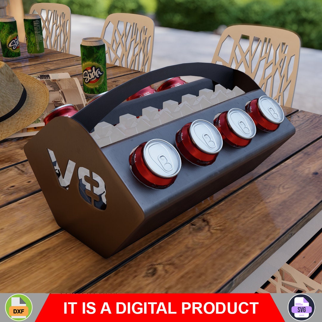 Beer and Soda Holder Engine V8 II. Digital Product, Files DXF, SVG for ...