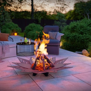 Fire Pit Flower V2. Digital Product, Files DXF, SVG for CNC, Plasma ...