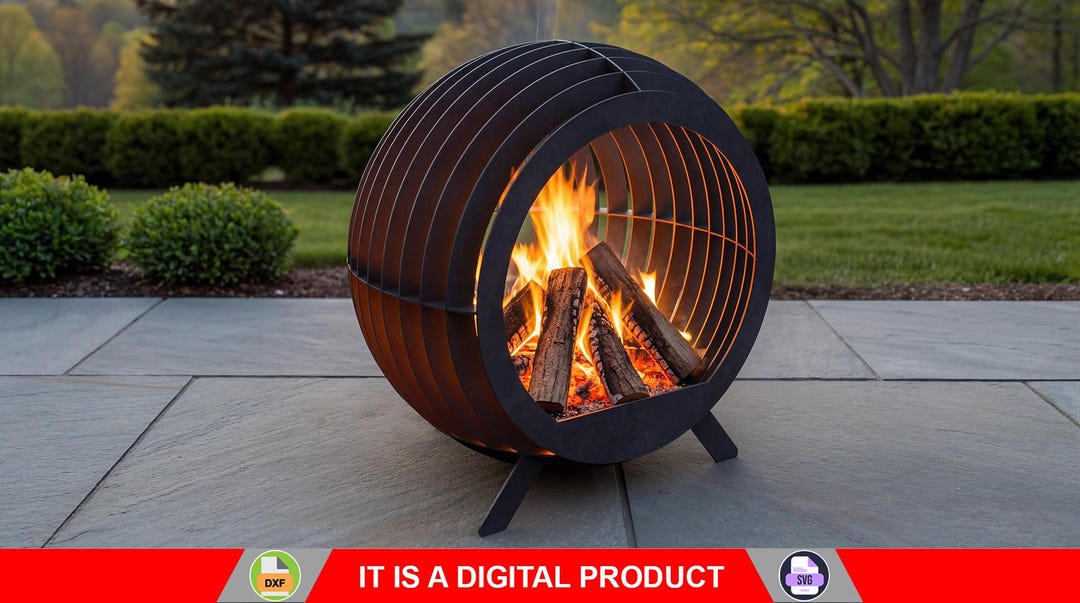 Sphere Fire Ball With Legs, Digital Product, Files DXF, SVG for CNC ...