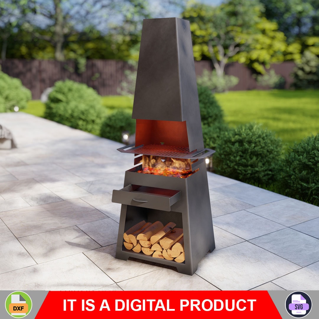 Pyramid V2 With Grill. Digital Product, Files DXF, SVG for CNC, Plasma ...