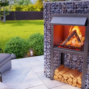 Gabion Fireplace. Digital Product, Files DXF, SVG for CNC, Plasma ...