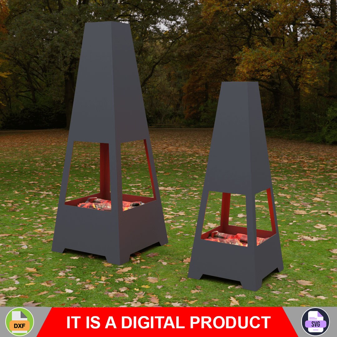 Piramid V5 2 Sizes. Digital Product, Files DXF, SVG for CNC, Plasma, Laser. Outdoor Fire Pit ...