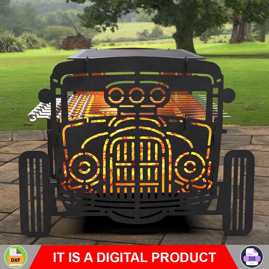 Hot Rod Fire Pit, Digital Product, Files DXF, SVG for Cnc, Laser ...