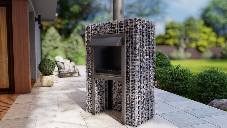 Gabion Fireplace. Digital Product, Files DXF, SVG for CNC, Plasma ...