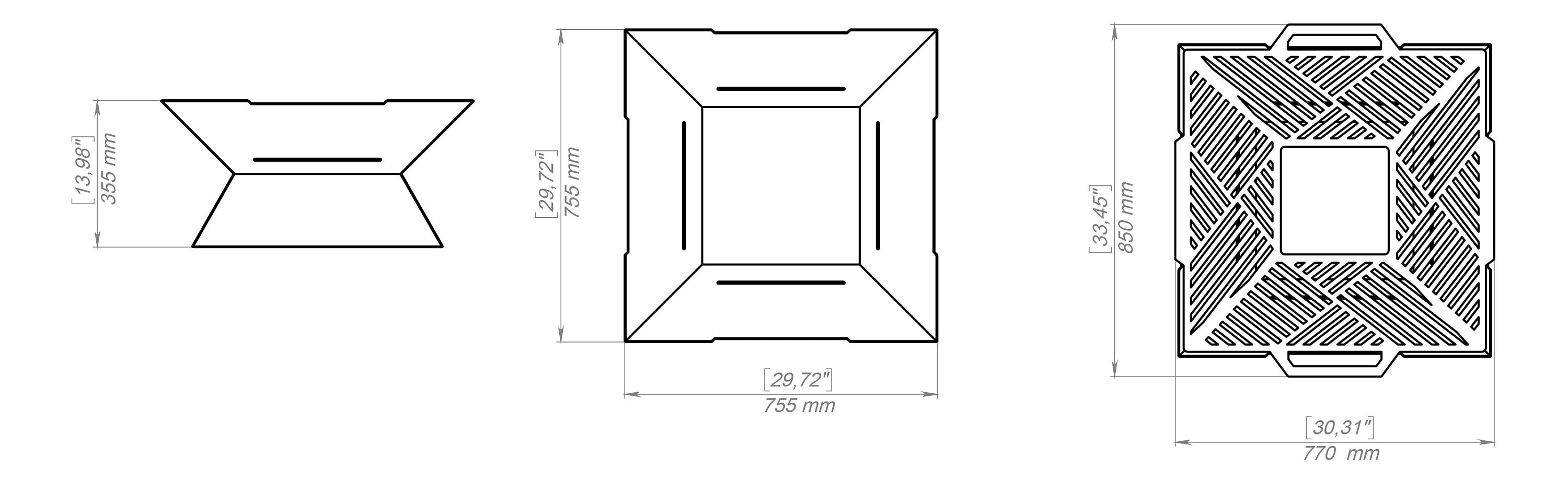 Fire Pit With Grill Square. Digital Product, Files DXF, SVG for CNC ...