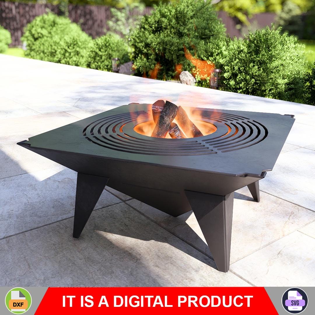 Inverted Pyramid Fire Pit Grill With Legs. Digital Product, Files DXF ...