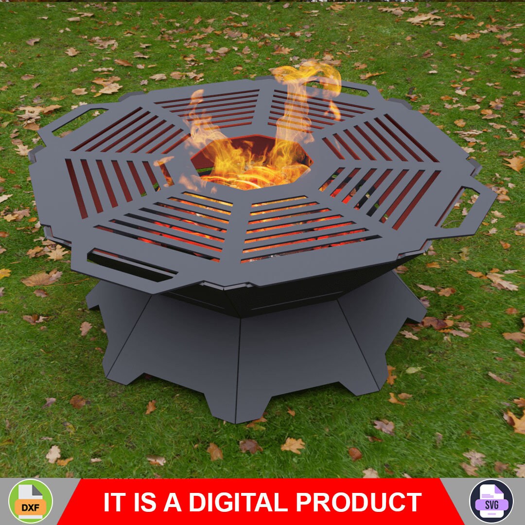 Fire Pit With Grill Octagon. Digital Product Files DXF SVG - Etsy