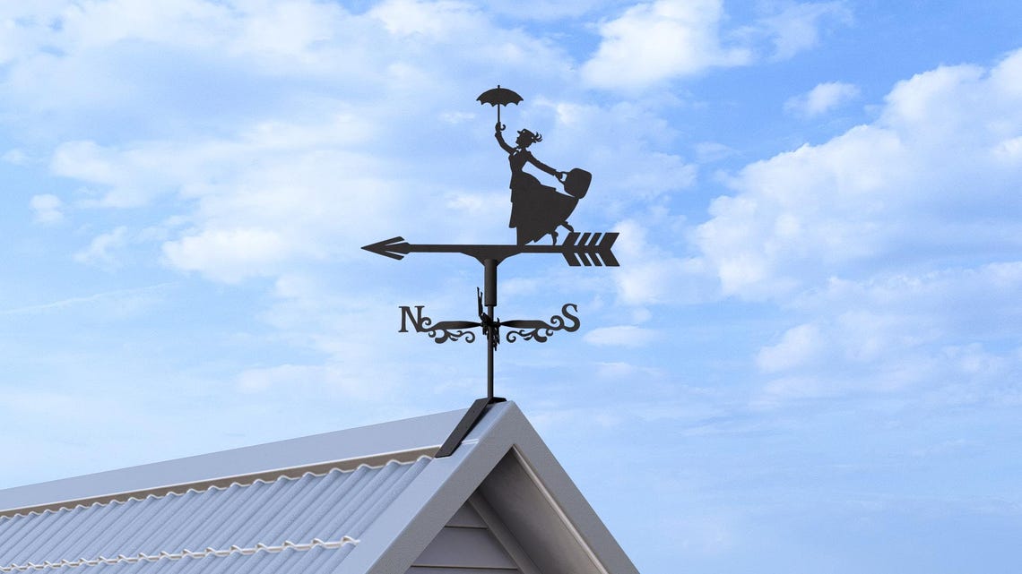 Mary Poppins Weather Vane Three Sizes. Digital Product, Files DXF, SVG ...