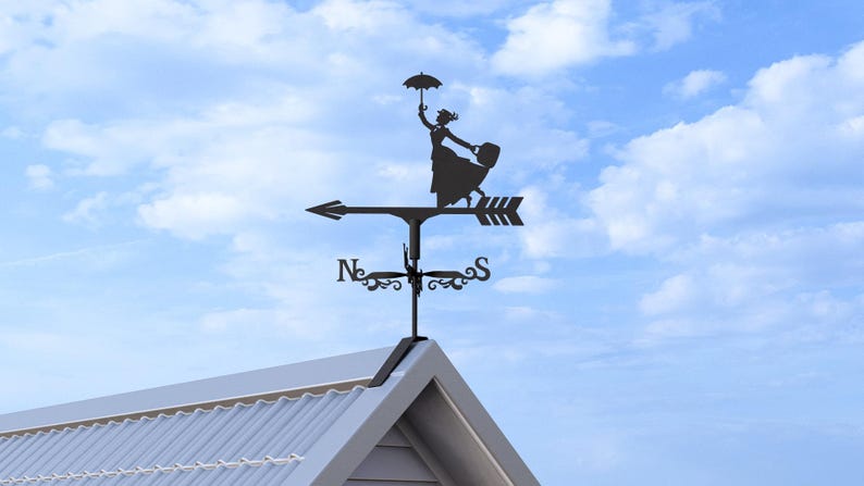 Mary Poppins Weather Vane Three Sizes. Digital Product, Files DXF, SVG ...