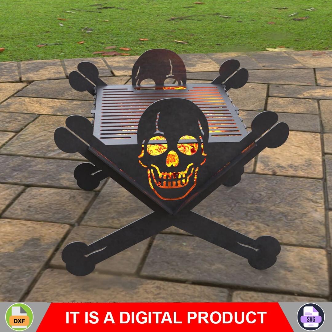 Jolly Roger Fire Pit, Digital Product, Files DXF, SVG for CNC, Plasma ...