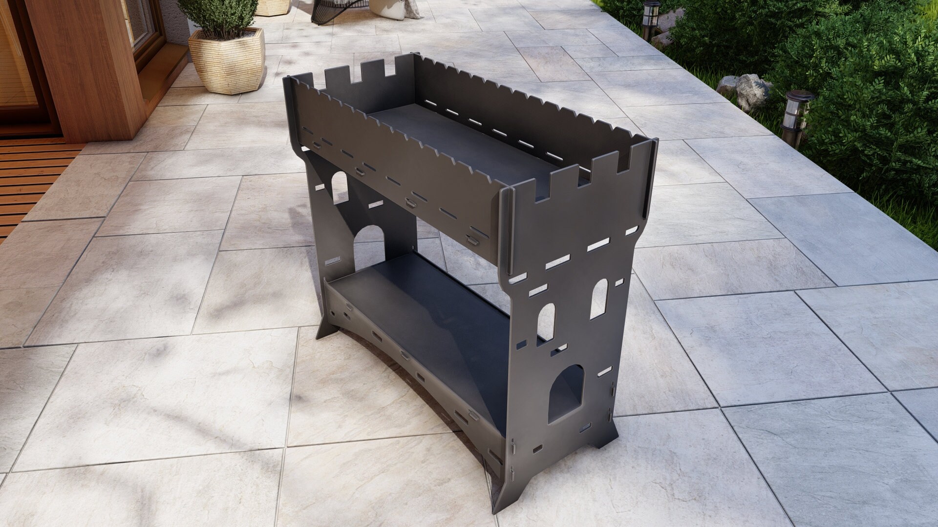 Brazier Tower for Kebab. Digital Product Files DXF, SVG for CNC, Plasma ...
