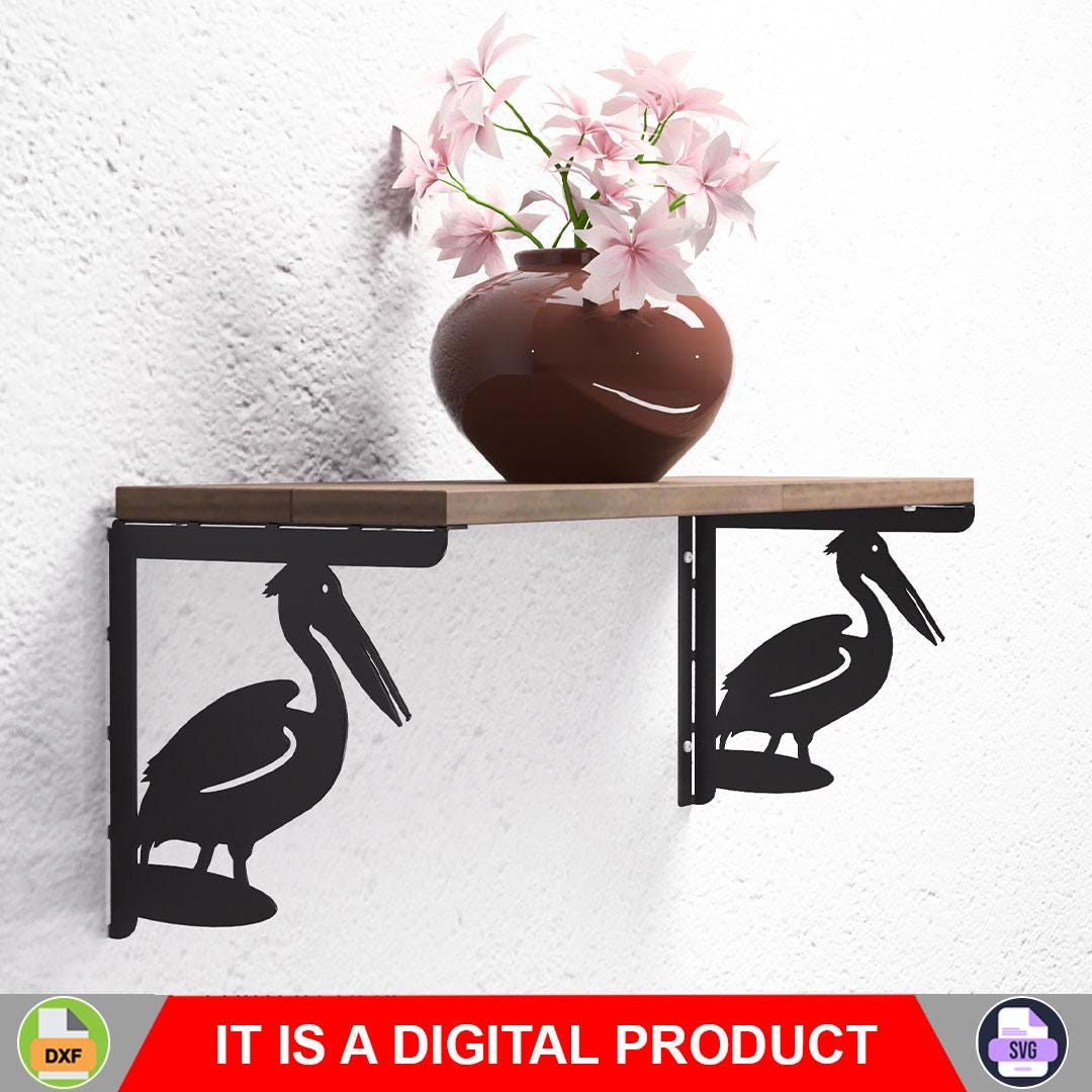 Pelican Shelf Brackets, Digital Product, Files DXF, SVG for CNC, Plasma ...