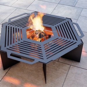 Fire Pit With Grill Hexagon V2. Digital Product, Files DXF, SVG for CNC ...