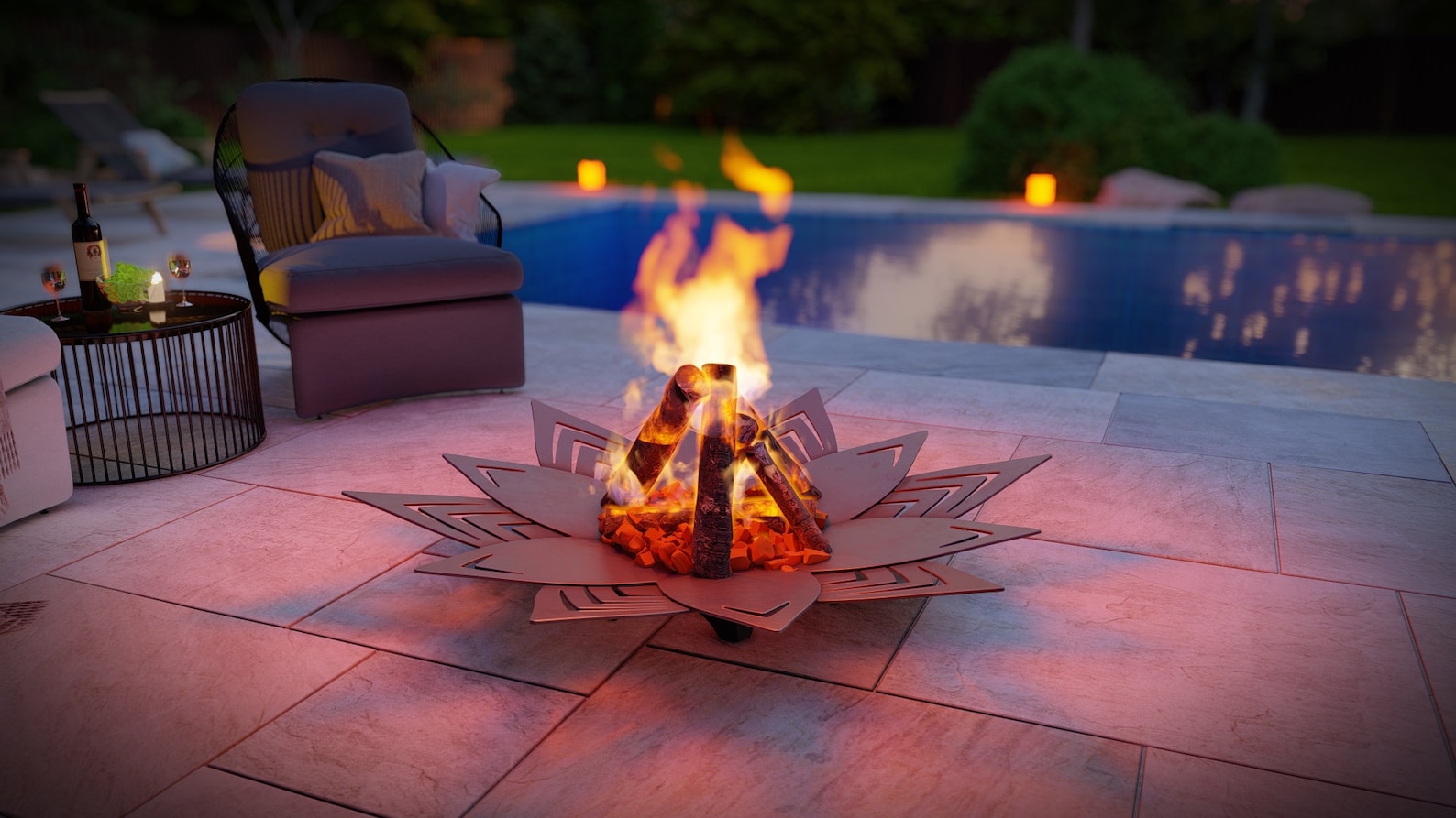 Fire Pit Flower V2. Digital Product, Files DXF, SVG for CNC, Plasma ...