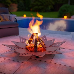 Fire Pit Flower V2. Digital Product, Files DXF, SVG for CNC, Plasma ...