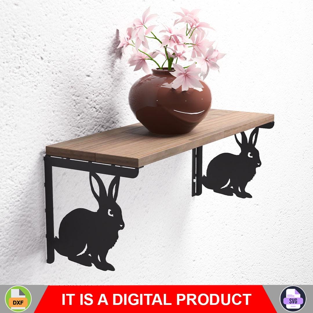 Rabbit Shelf Brackets, Digital Product, Files DXF, SVG for CNC, Plasma ...