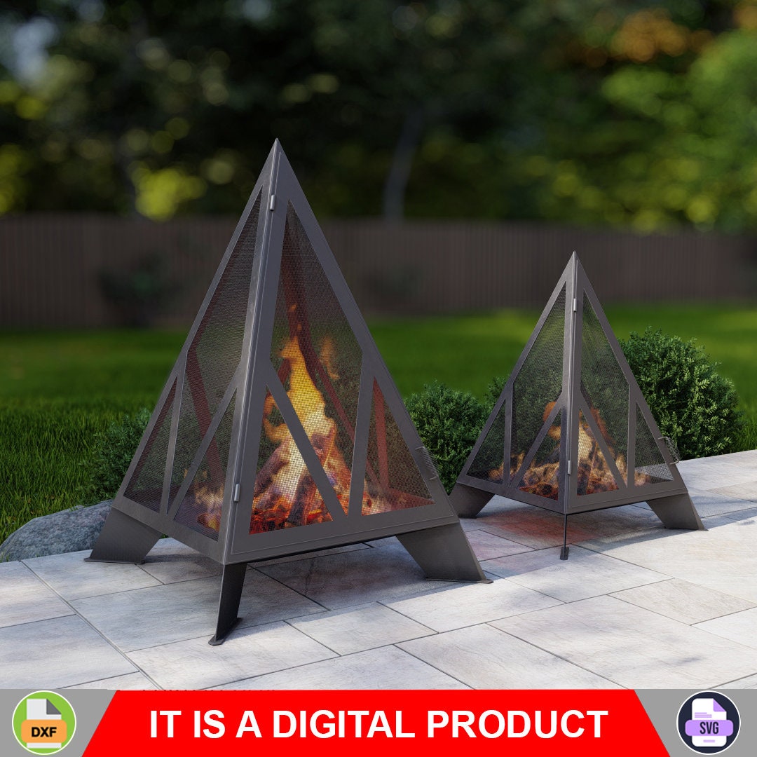 Pyramid V7 2 Sizes. Digital Product, Files DXF, SVG for CNC, Plasma, Laser. Outdoor Fire Pit ...