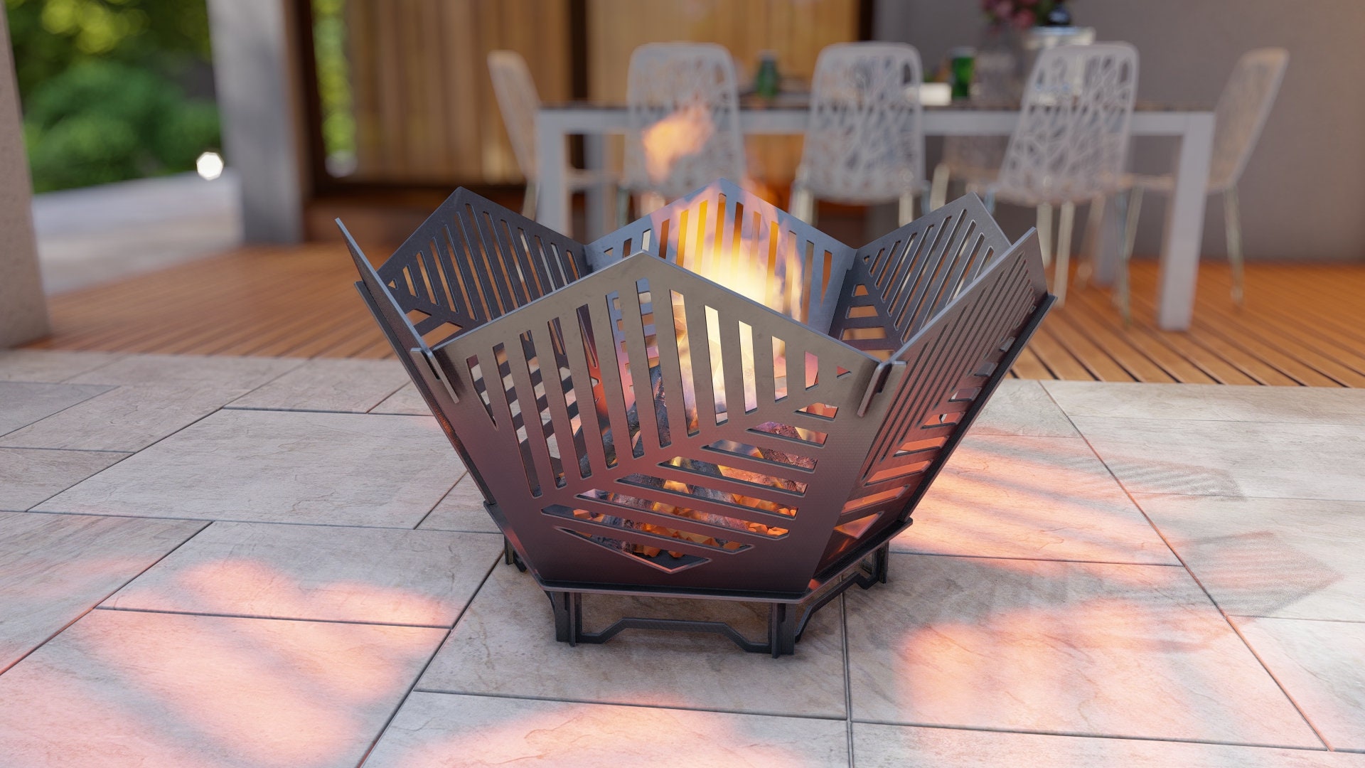Fire Pit Hex V3. Digital Product, Files DXF, SVG for CNC, Plasma, Laser ...