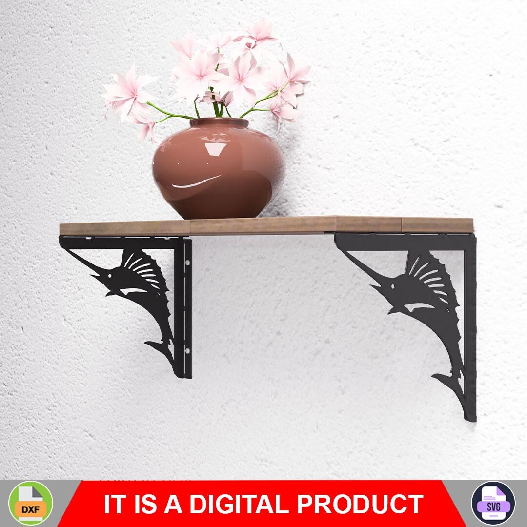 Sailfish Shelf Brackets, Digital Product, Files DXF, SVG for CNC ...