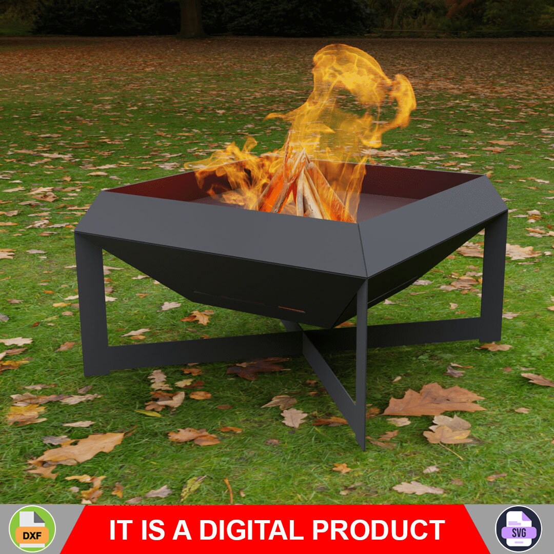 Fire Pit Square. Digital Product Files DXF SVG for CNC - Etsy