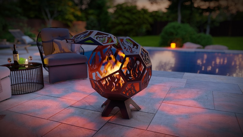 Fireball With Lid. Digital Product, Files DXF, SVG for CNC, Plasma ...